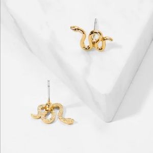 Urban Outfitters | Jewelry | Dainty Gold Snake Stud Earrings | Poshmark